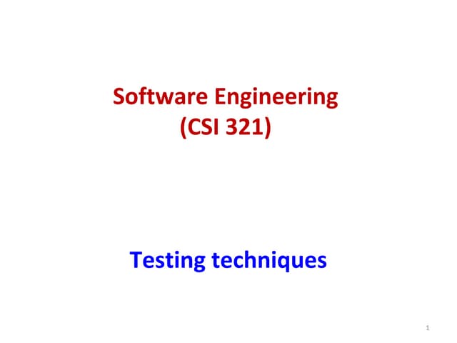Software Engineering Testing Techniques Ppt