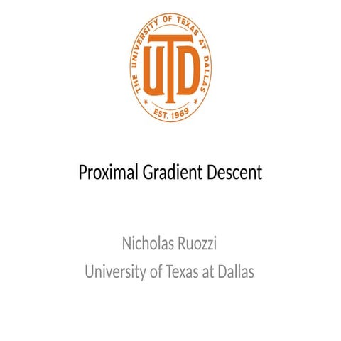 Lecture 15 Proximal Gradient Descent Pptx