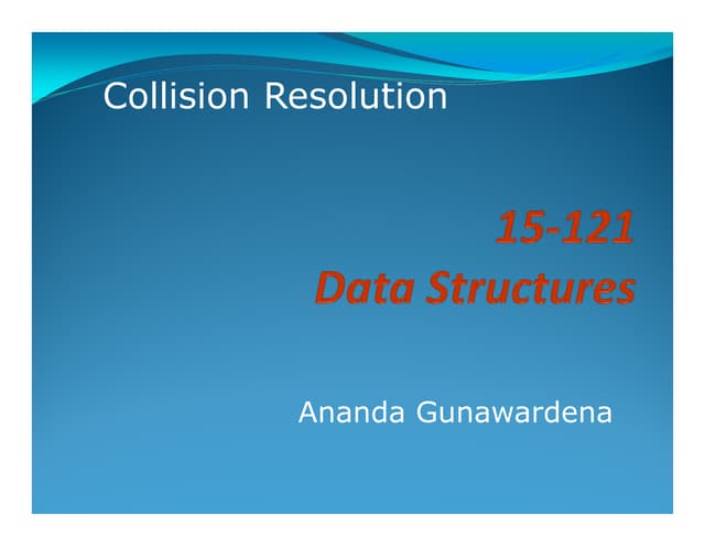 Data Structure And Algorithm Hashing Collision Resolving Strategirs Pdf 2747