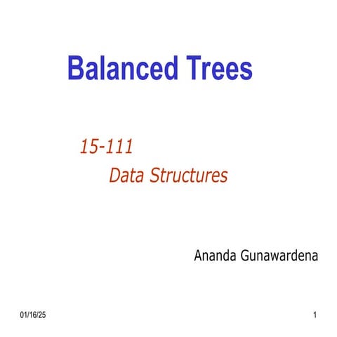 Lecture No 16 Data Structure Balanced Treesppt 8759