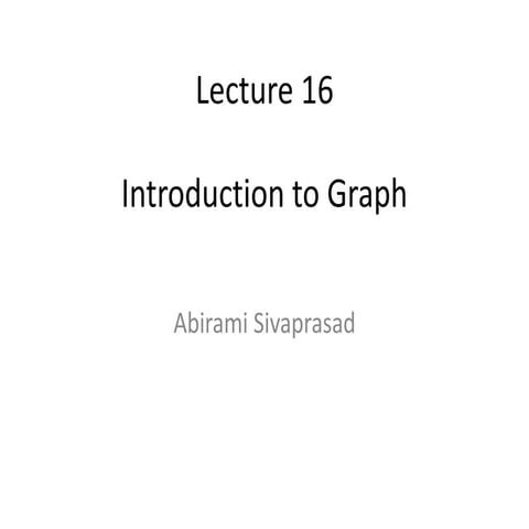 Lecture 16 Graph Introduction Ppt 9489