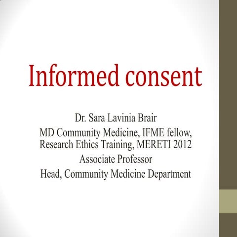 Lecture 16 Informed Consent ppt from department | PDF