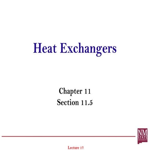 Lecture 17-Hex.pptx: heat excanger: theories and practice | PPTX