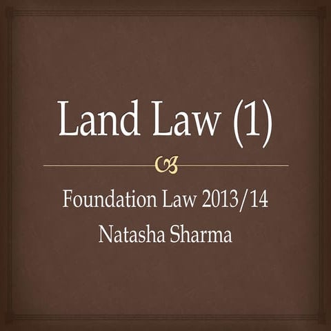 Lecture 17 land law | PPT