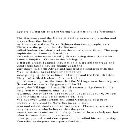 Lecture 17 Barbarians the Germanic tribes and the Norseme.docx