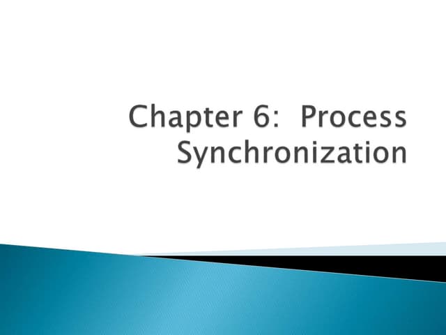 Process synchronization in Operating Systems | PPTX | Operating Systems | Computer Software and ...