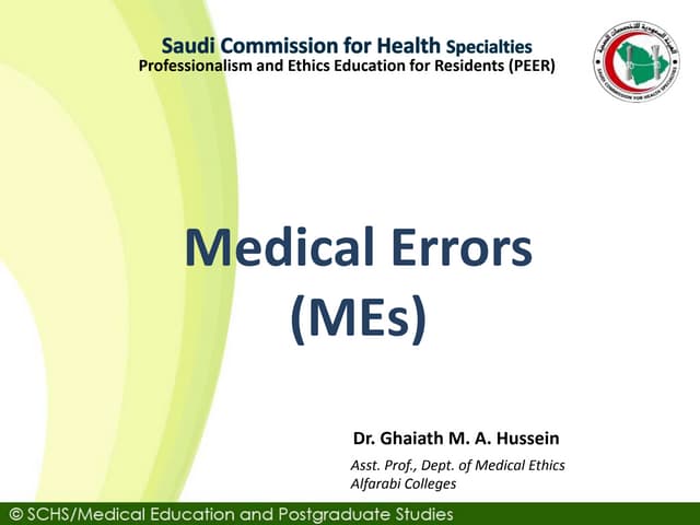 SCHS Topic6: Medical Errors | PPTX