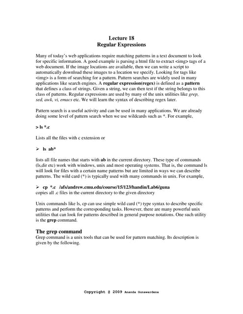 Lecture 18 - Regular Expressions.pdf Lecture 18 - Regular Expressions.pdf