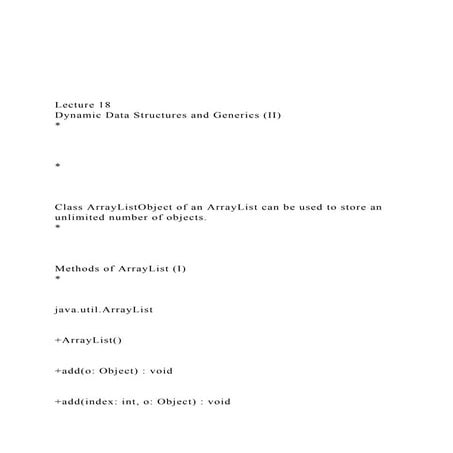 Lecture 18dynamic Data Structures And Generics Iidocx 