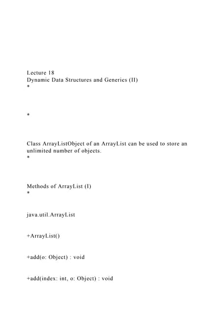 Lecture 18dynamic Data Structures And Generics Iidocx
