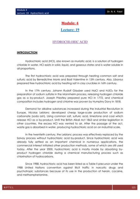 Lecture 17- Manufacturing of Sulfuric acid by Chamber process H2SO4.pdf | Indoor Environmental ...