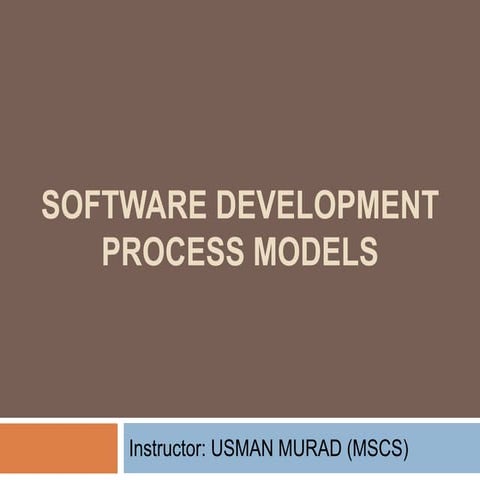 Lecture 19 20 Software Development Process Models Pptx
