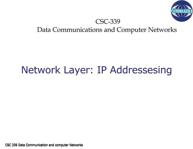 Lecture 19 and 20 IP Addressing.pptx Lecture 19 and 20 IP Addressing.pptx