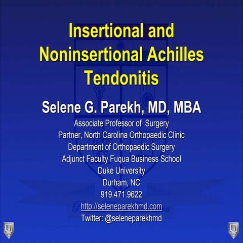 Lecture 19 parekh non insertional and insertional achilles tears | PPTX