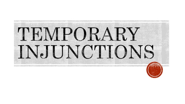 Temporary injunction | PPTX