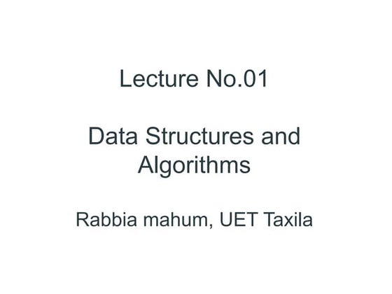 Data Structures and Algorithm - Module 1.pptx
