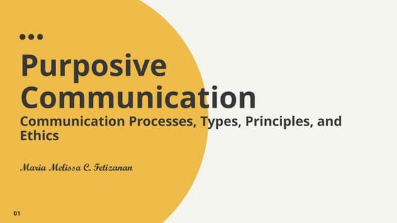 Communication Process, Principles, and Ethics | PPTX