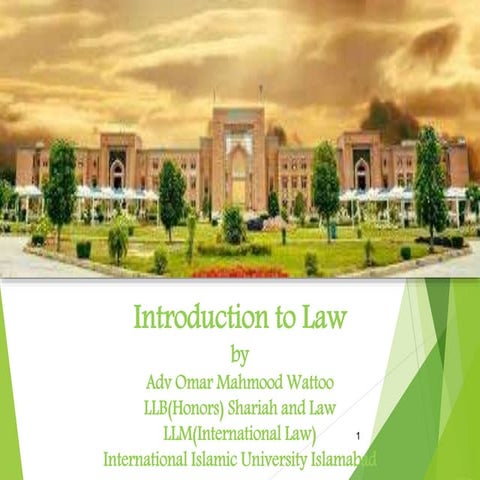 Lecture 1 and 2 introduction to law part 1 | PPT