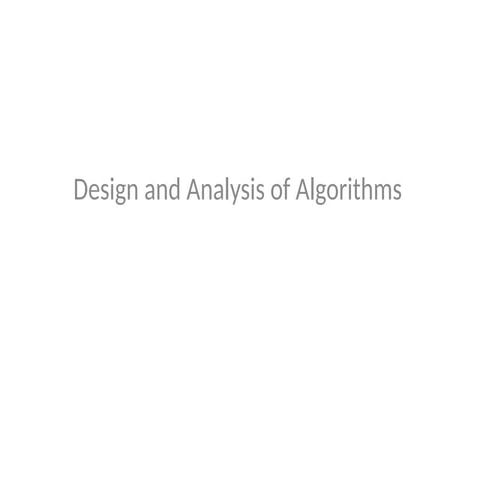 Design And Analysis Of Algorithms Lecture 1 Bfs Dfsppsx