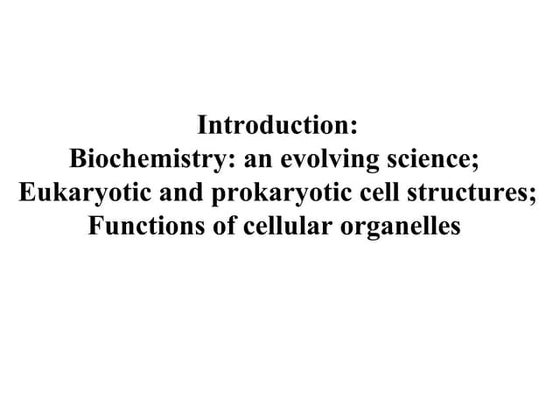 Introduction to biochemistry | PPT