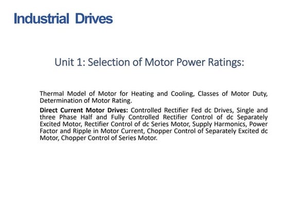 Classes of motor duty | PDF