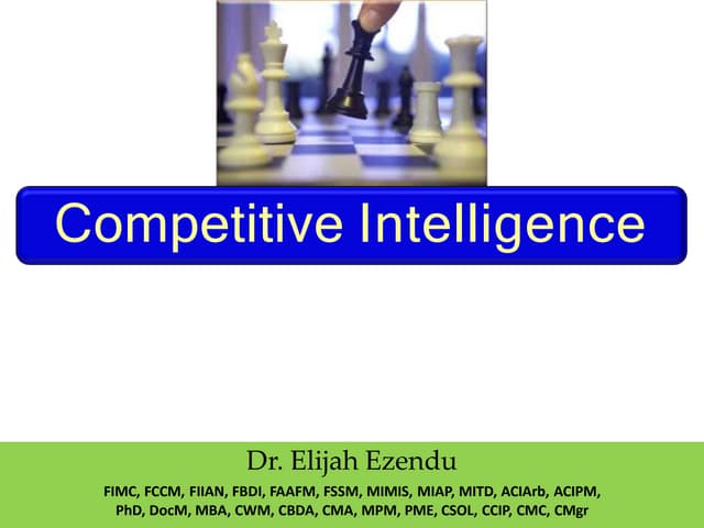 Competitive Intelligence Management | PPTX | Business Administration | Business
