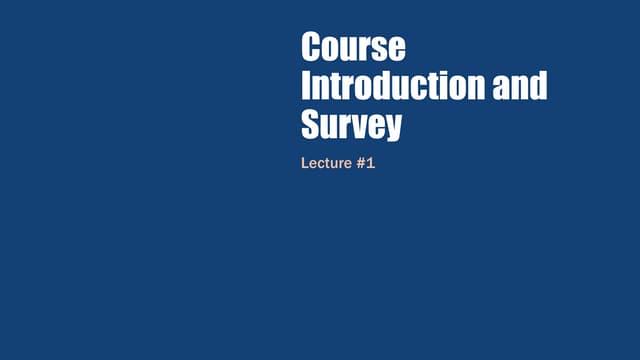 Lecture 1 Course Introduction Ppt 7598