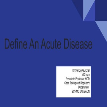 define acute diseases PPT second year... | PPTX