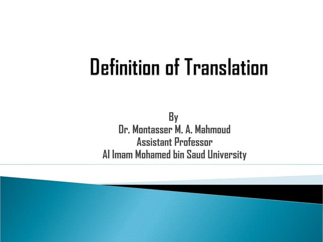 Approaches of translation | PPT