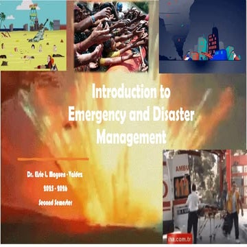 LECTURE 1 DISASTER MANAGEMENT PART 1 FOR EMS STUDENTS | PPTX