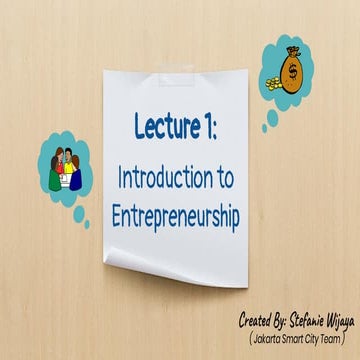 Lecture 1 - Introduction to Entrepreneurship | PDF | Small and Medium ...