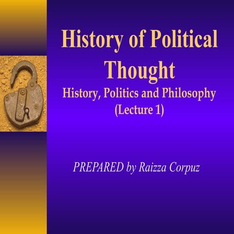 Lecture 1 History of Political Thought | PPT