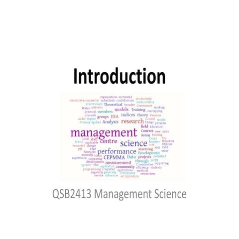 MS Lecture 1 introduction | PPTX | Business | Business and Finance