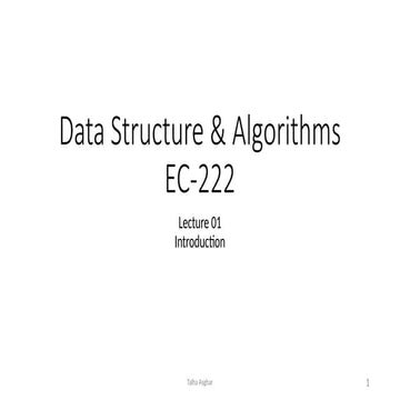 Data structures and algorithms Introduction Lecture 1 Introduction | PPTX