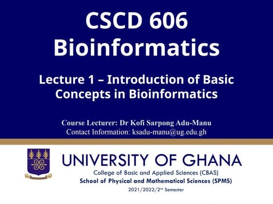 Bioinformatics | PPT | Biological Sciences | Science