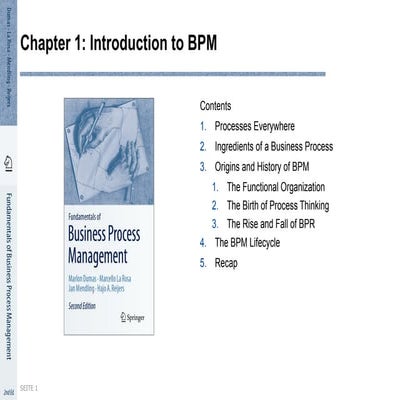 Lecture 1 Introduction to BPM Lecture 1 Introduction to BPM | PPTX