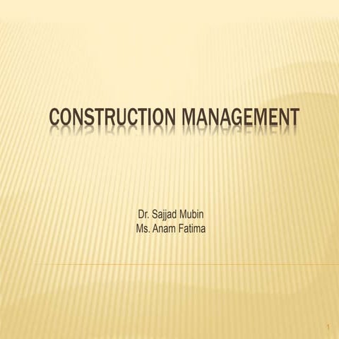 introduction to construction management | PPTX