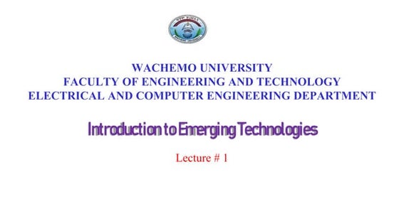 Emerging Technology freshman course Chapter 1. pptx f | PPTX ...
