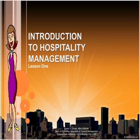 Lecture 1 introduction to hospitality management | PPTX