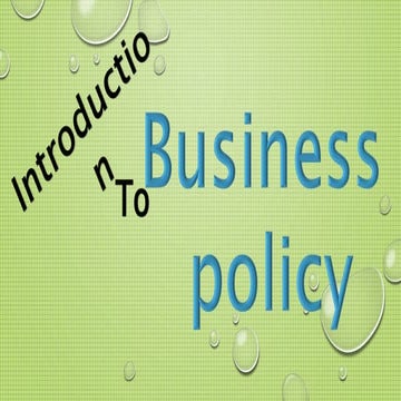 introduction of business policy|| | PPTX