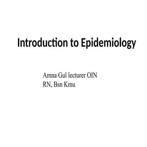Epidemiology Lecture Epidemiology Lecture Pdf