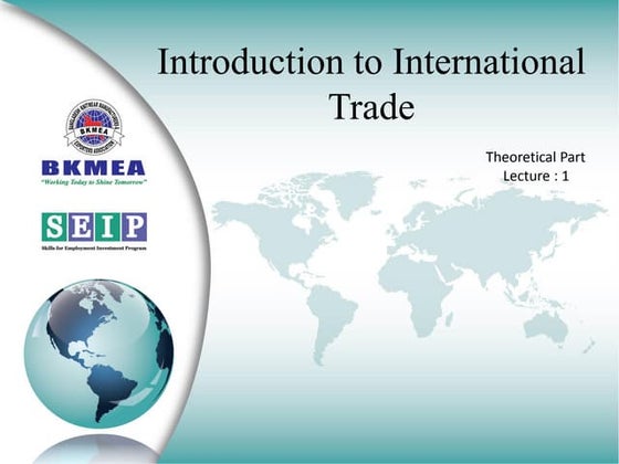 Lecture 1: Introduction to International Trade | PDF