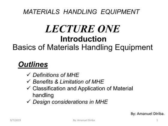 Materials handling | PPT