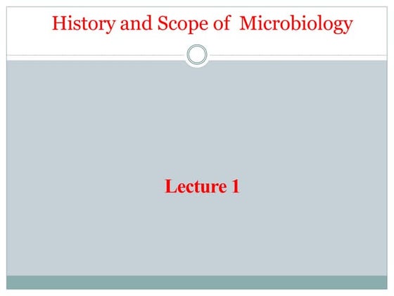 Microbiology unit 1 | PPTX