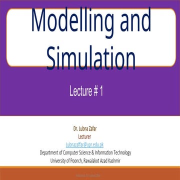Iintroduction to modeling and simulation | PPT