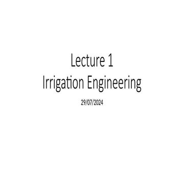 Comprehensive Introduction to Irrigation Engineering: Principles ...