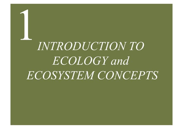 Lecture 1 Ns 5 Ecology And Ecosystem Concepts 2010 Pdf