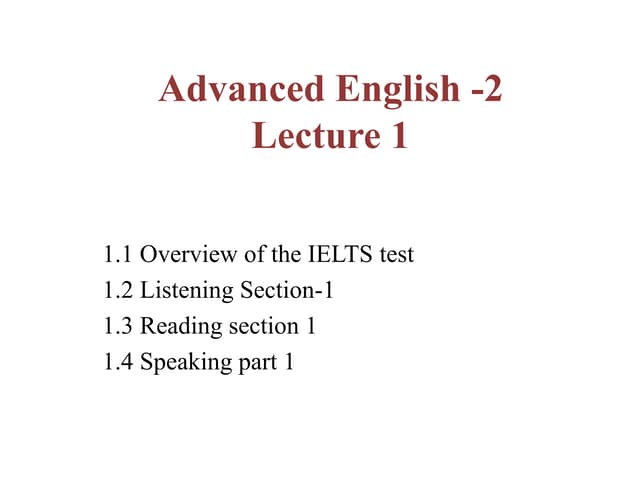 The ielts test. reading | PPTX