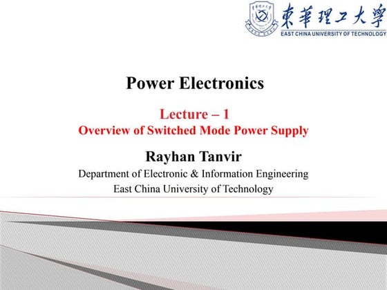 Switched Mode Power Supply (BEEE).pptx | Consumer Electronics | Technology & Computing