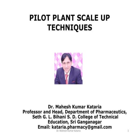 Pilot plant scale up techniques: Basics | PPT